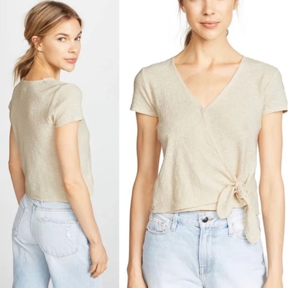 Madewell | Tops | Madewell Off White Faux Wrap Semi Cropped Top | Poshmark